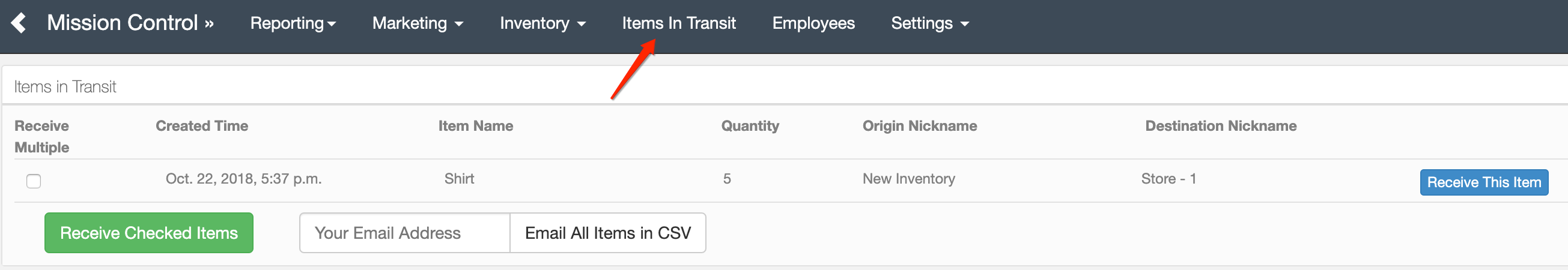 How do I manage Items in Transit? – Abreeze