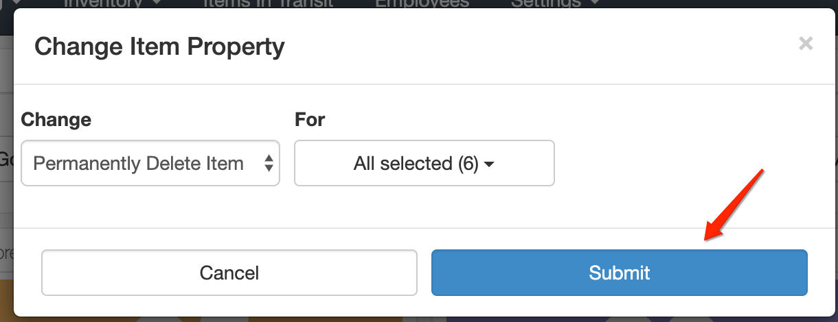 How do I permanently delete an item from all locations' inventory ...